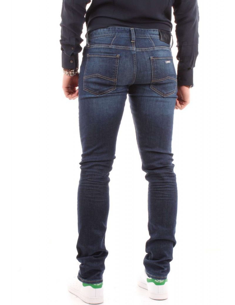 Jeans da uomo armani exchange lavaggio blu scuro skinny fit j14 aderente